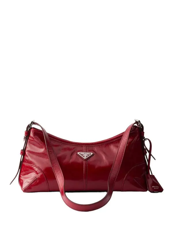 Prada Aimèe Medium Leather Shoulder Bag - Ruby Red