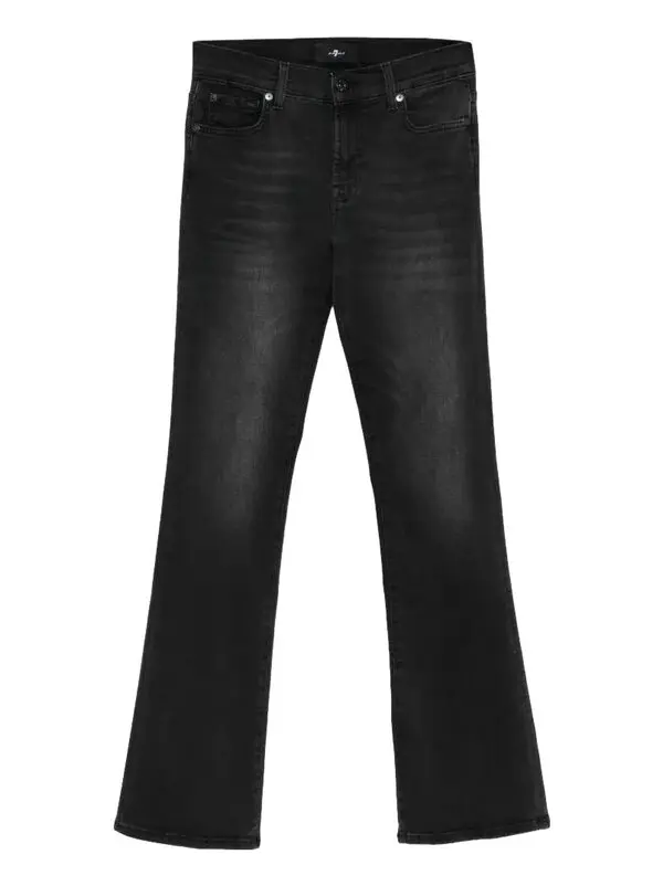 7 For All Mankind Faded Flared Jeans - Black