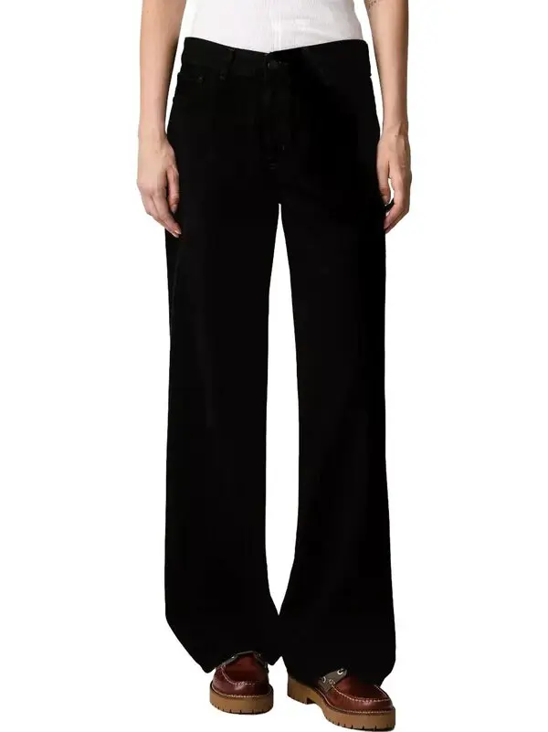 Carhartt Work In Progress Lavine Logo-patch Wide-leg Jeans - Black