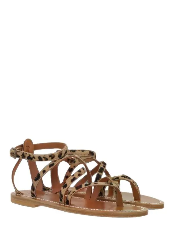 K.JACQUES Epicure Leopard-print Calf Hair Sandals - Neutrals