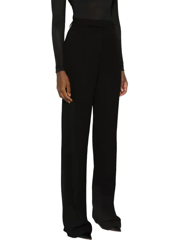 Saint Laurent Pleated Wide-leg Trousers - Black