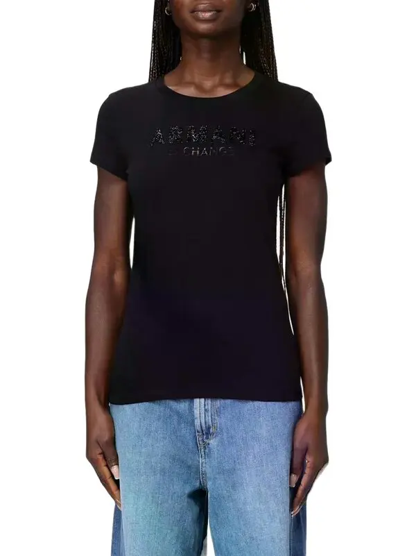 Armani Exchange Rhinestone-embellished T-shirt - Black