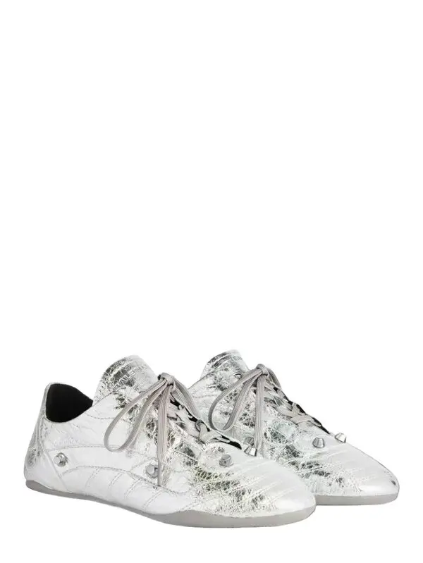 Balenciaga City Arena Leather Sneakers - Silver