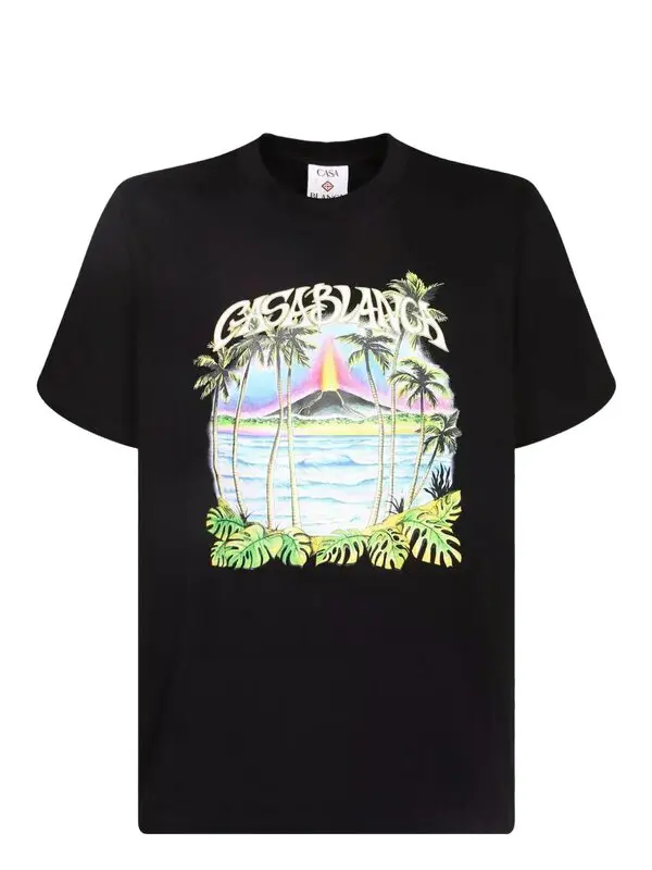 Casablanca Volcano Graphic-print T-shirt - Black