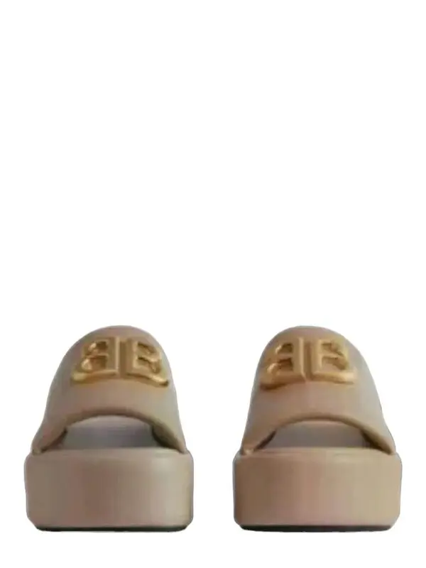 Balenciaga Rise Bb Leather Sandals - Neutrals
