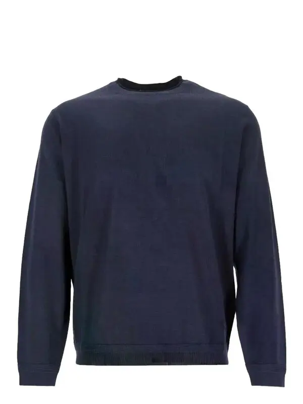 Emporio Armani Logo-embroidered Crew-neck Sweater - Blue