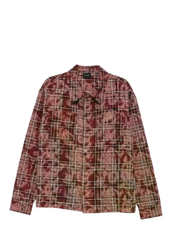 DAILY PAPER Check-pattern Washed-effect Shirt - Red