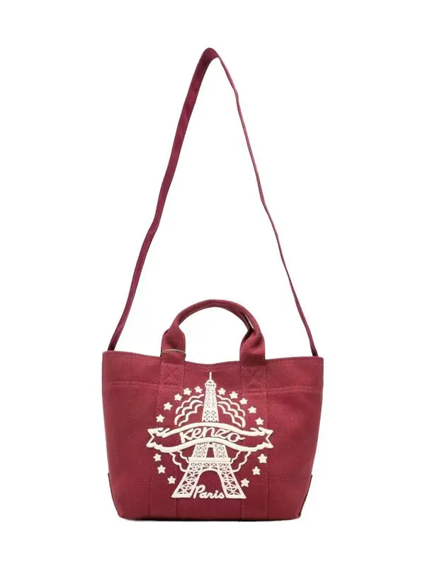 Kenzo Eiffel Tower Embroidered Tote Bag - Red