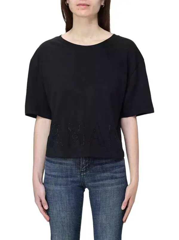 Armani Exchange Rhinestone-embellished T-shirt - Black