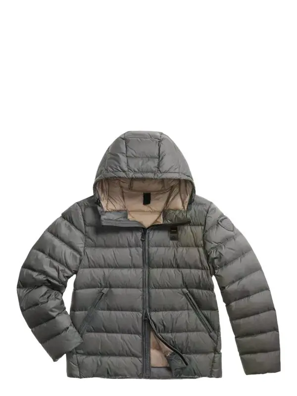 BLAUER. Quilted Hooded Jacket - Grey