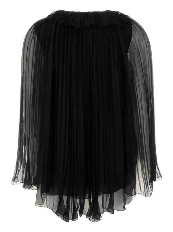 Alberta Ferretti Pleated Ruffled Blouse - Black
