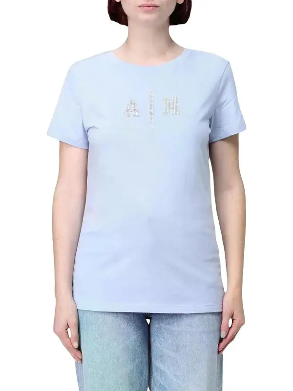 Armani Exchange Rhinestone-embellished T-shirt - Blue