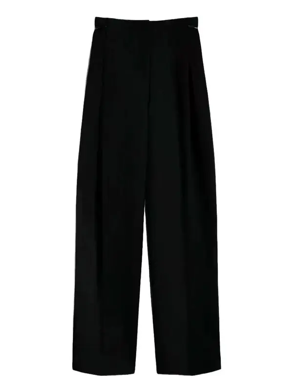 Sportmax Pleated Detachable-strap Trousers - Black