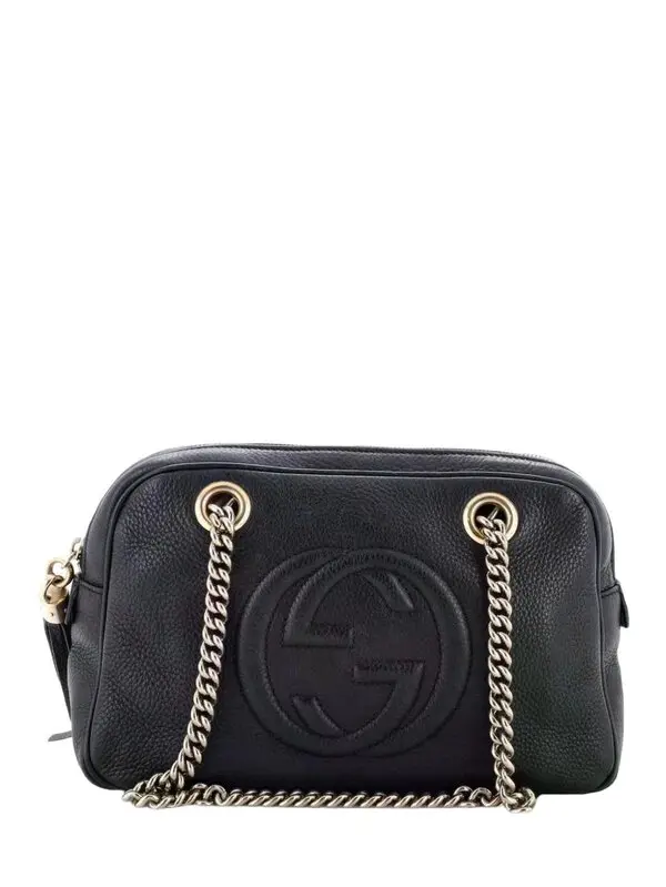 Gucci Soho Chain Zip Leather Small Shoulder Bag - Black