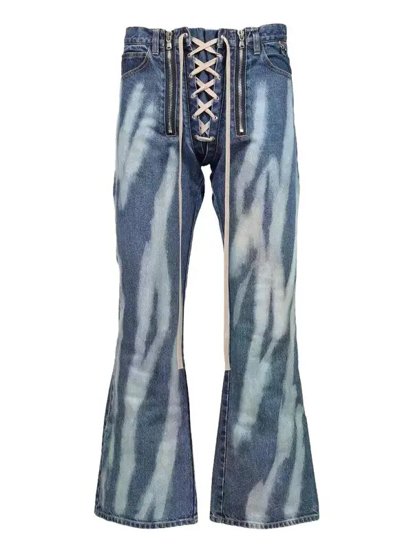 JUN/NAKAYAMA Lace-up Zip-detail Jeans - Blue