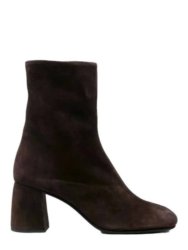LISKA Suede Block-heel Ankle Boots - Brown