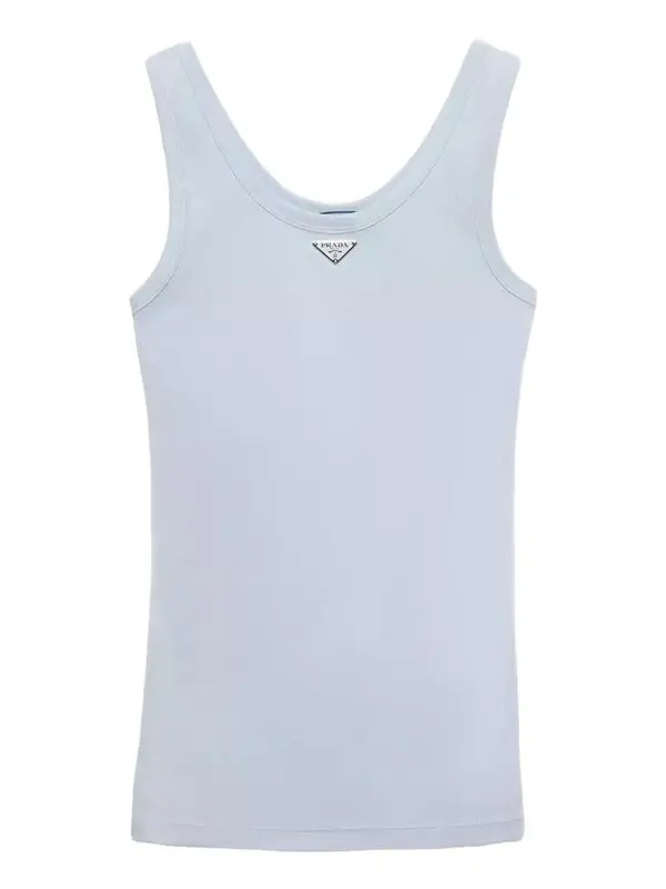 Prada Ribbed Knit Tank Top - Blue