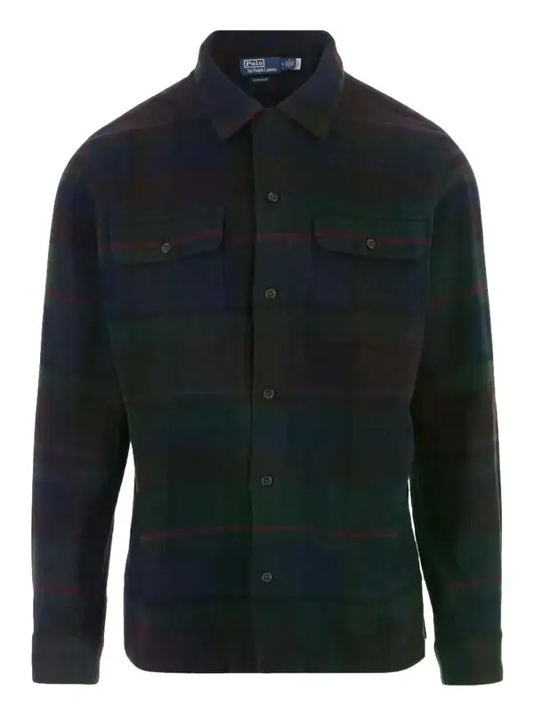 Polo Ralph Lauren Classic-fit Plaid Suede-trim Twill Shirt - Blue