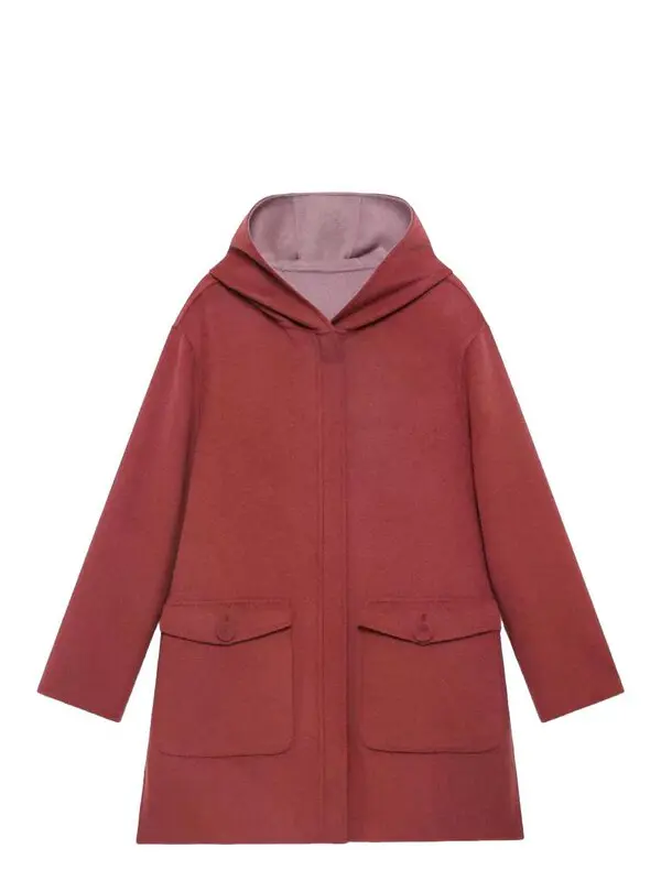 Malìparmi Reversible Hooded Single-breasted Coat - Red