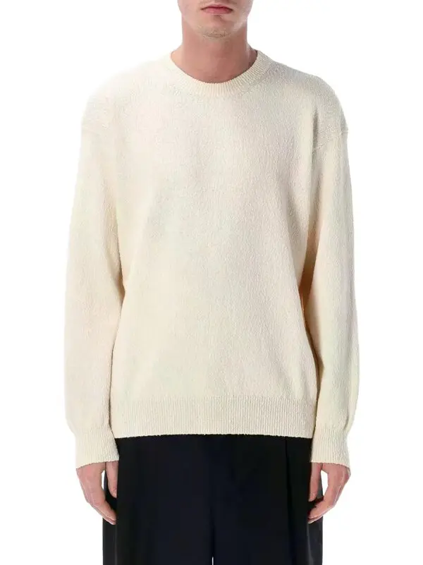 ROBERTO COLLINA Irregular-texture Crew-neck Sweater - Neutrals