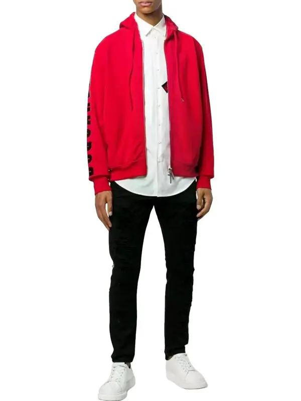 Dsquared2 Logo-print Zip-up Hoodie - Red