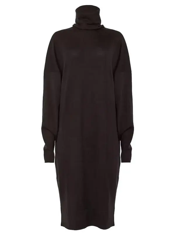 Wolford Merino-wool Turtleneck Midi Dress - Brown