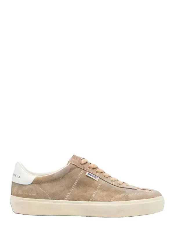 GOLDEN GOOSE Soul Star In Camel-colored Suede With White Leather Heels Tab And Tongue - Neutrals