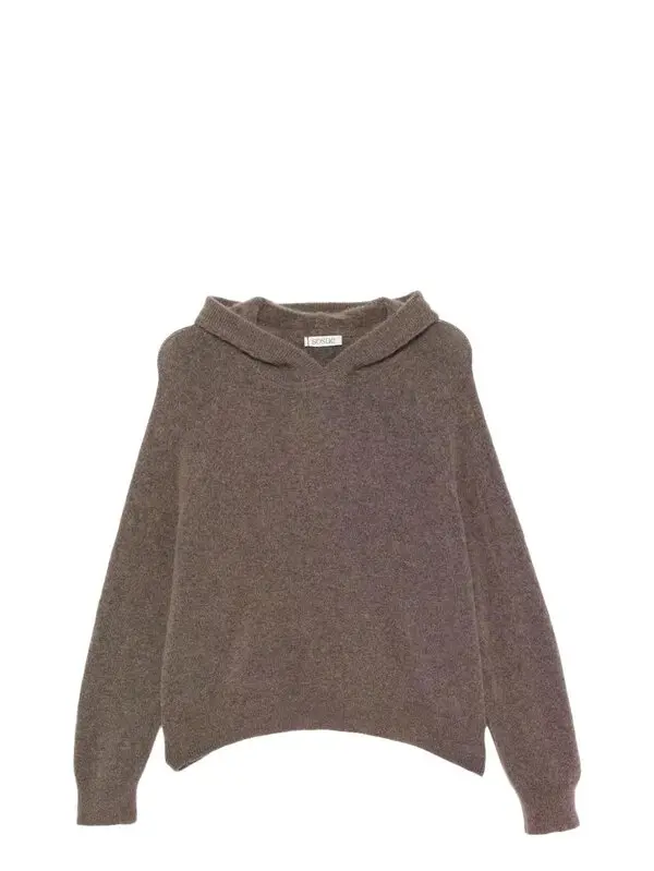 SOSUE Bear Knit Hoodie - Brown