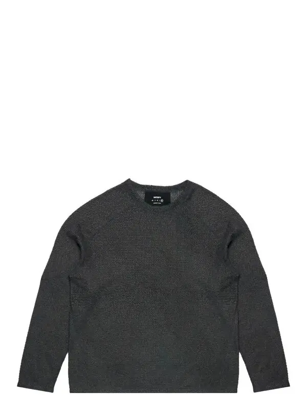 Satisfy Waffle-knit Raglan-sleeve Sweater - Grey