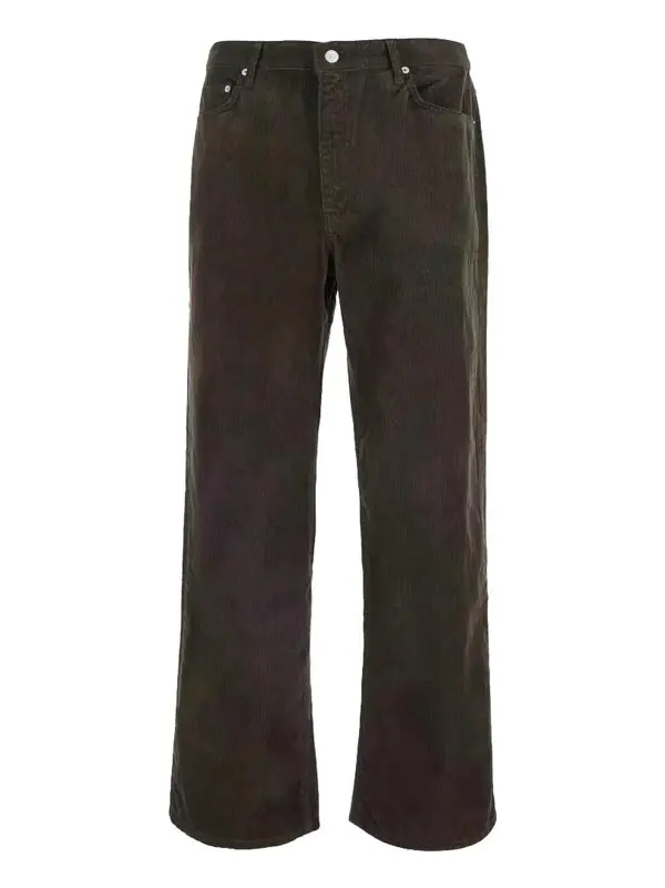 DUNST Corduroy Straight-leg Trousers - Brown