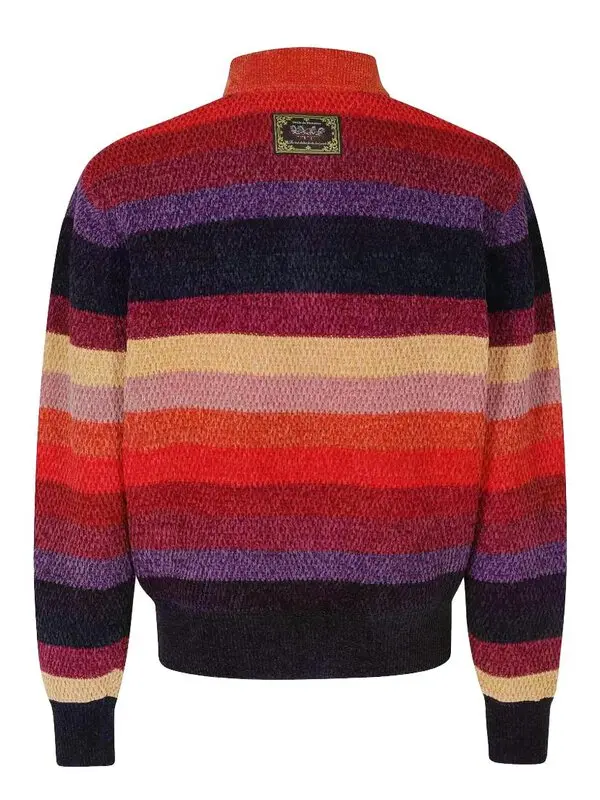 Drole De Monsieur Striped Knit Sweater - Red