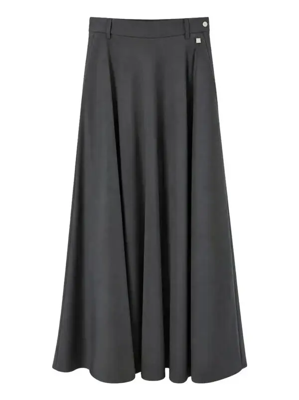 Herno Belt-loop A-line Midi Skirt - Grey