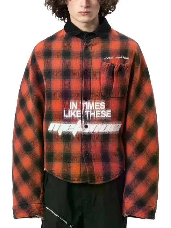RRR123 In Times Like These Abraxas Check Shirt - Red