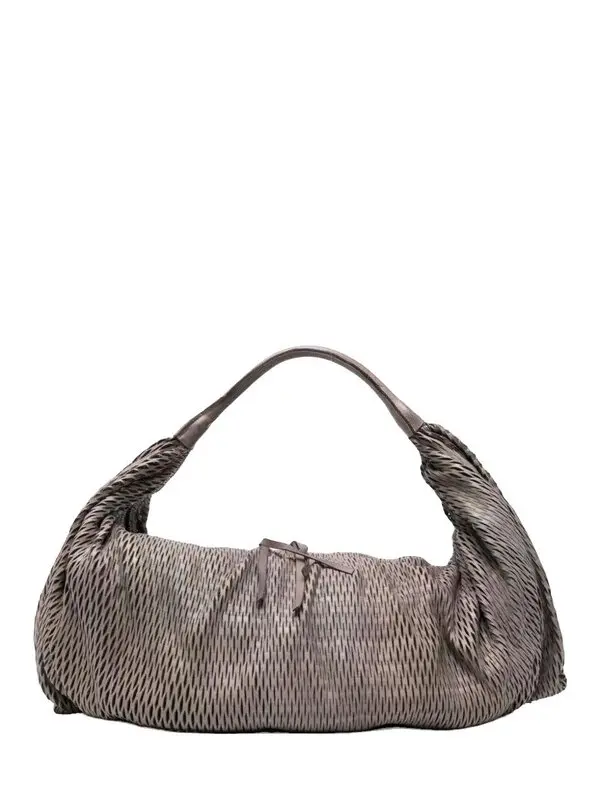 SOMMET Aura Rete L Perforated Leather Shoulder Bag - Grey