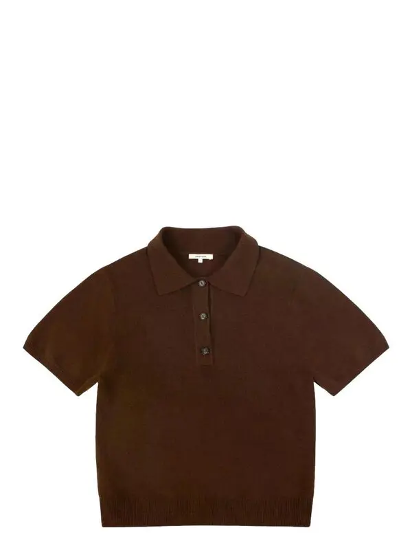 ENTIRE STUDIOS Short-sleeve Knit Polo Shirt - Brown