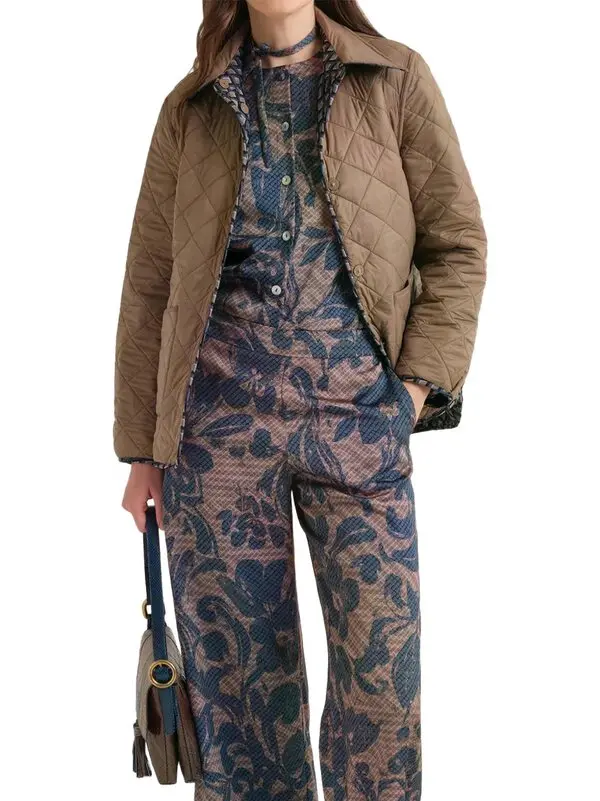 Malìparmi Reversible Quilted Jacquard Coat - Neutrals