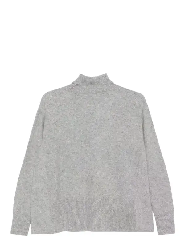 C.T.PLAGE Roll-neck Side-slit Sweater - Grey