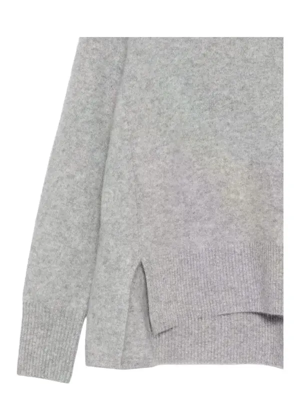 C.T.PLAGE Roll-neck Side-slit Sweater - Grey