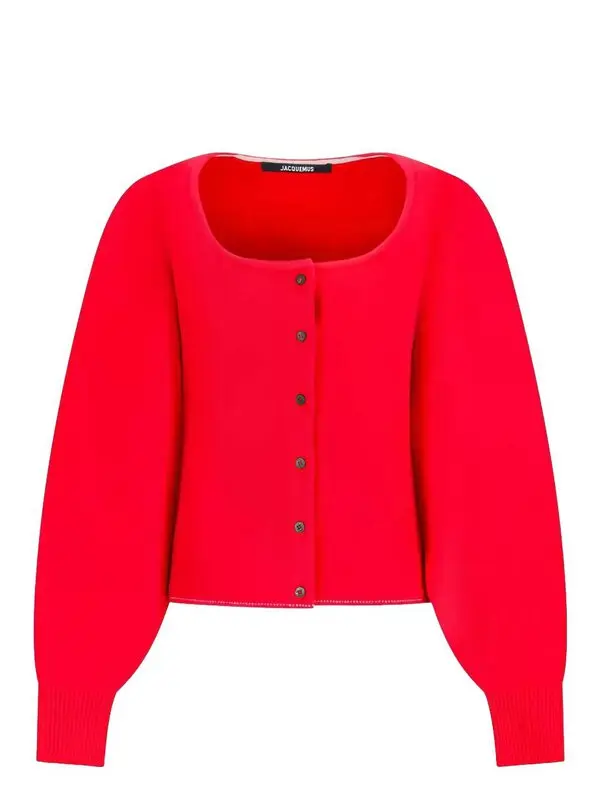 Jacquemus The Tempo Scoop-neck Cardigan - Red