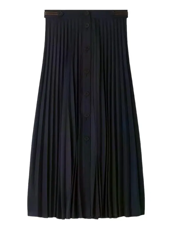 Sandro Pleated Button-front Midi Skirt - Blue