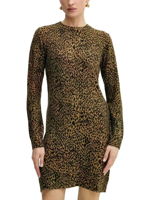 MORGAN Animal-print Mini Dress - Brown