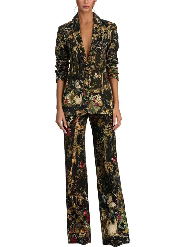 Alice + Olivia Breann Embroidered Blazer - Black