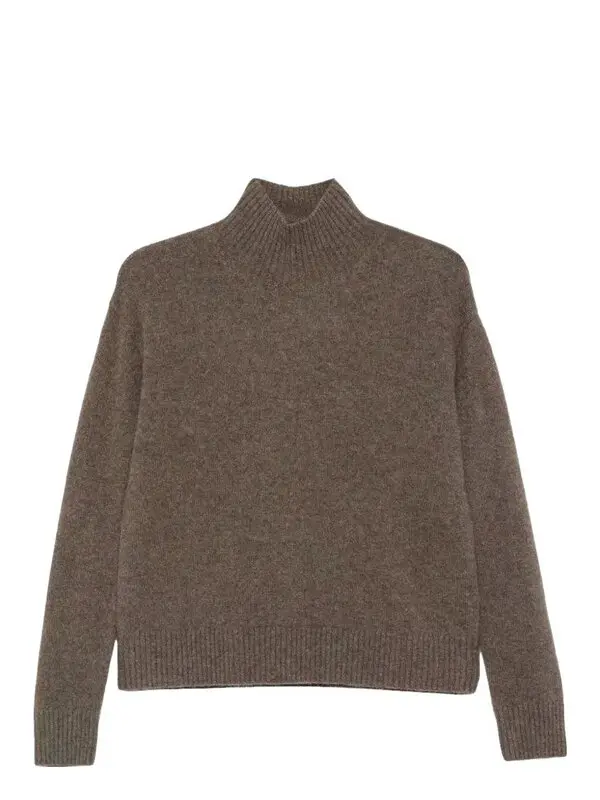 Max Mara Nocino Mock-neck Ribbed-trim Sweater - Brown