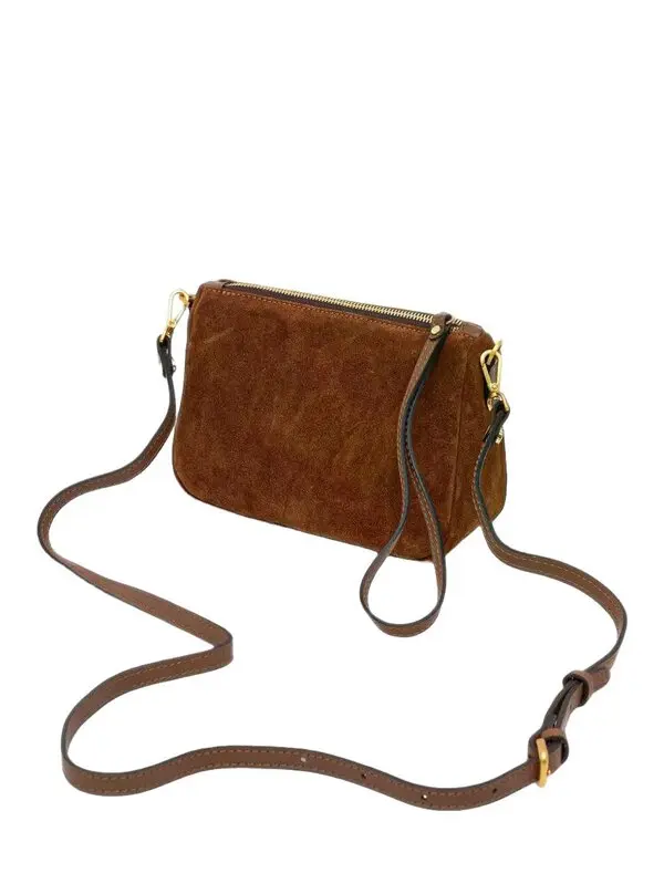 GIANNI CHIARINI Small Nora Suede Pouch Bag - Brown