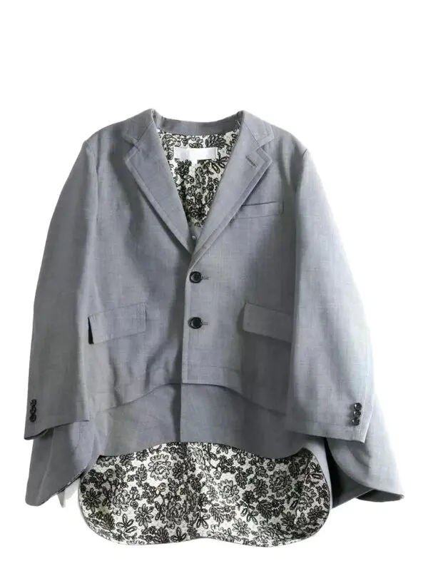 COMME DES GARÇONS TAO Layered-effect Notched-lapel Blazer - Grey