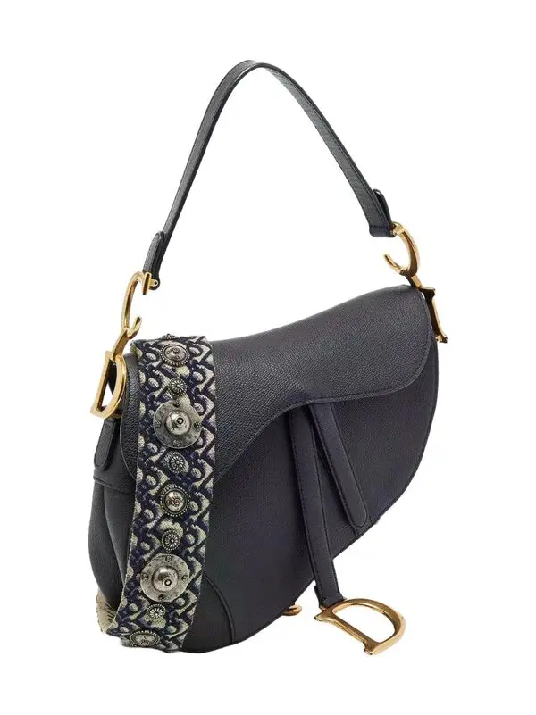 Dior 2018 Medium Saddle Shoulder Bag - Black