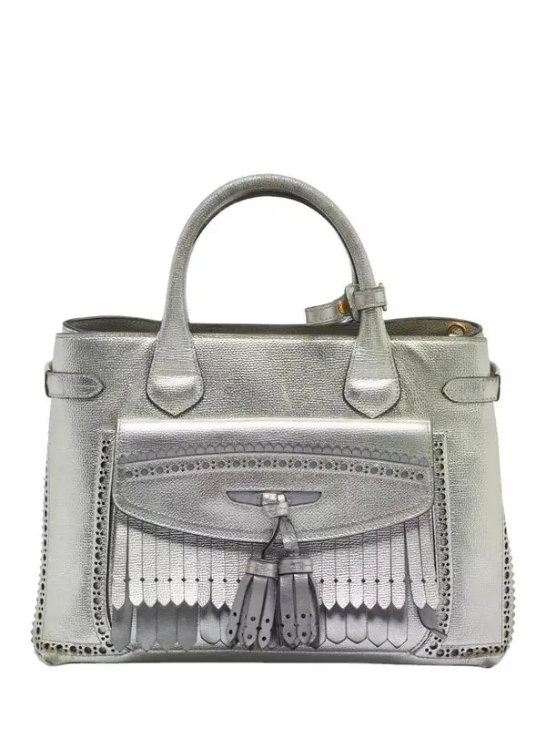 Burberry Banner Fringe-detail Tote Bag - Silver