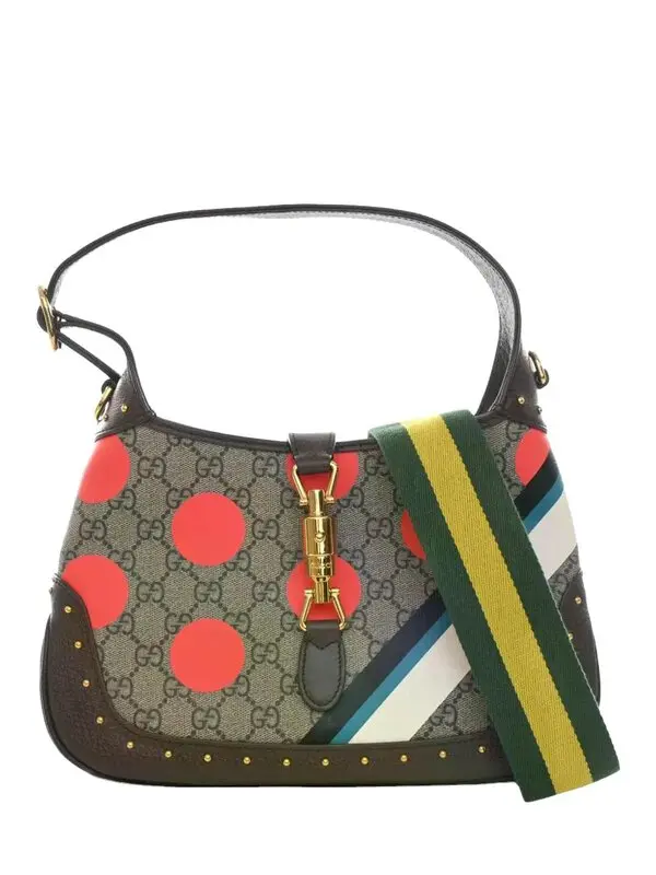 Gucci 2016-2026 Small Gg Supreme Polka Dot Jackie 1961 Satchel - Neutrals