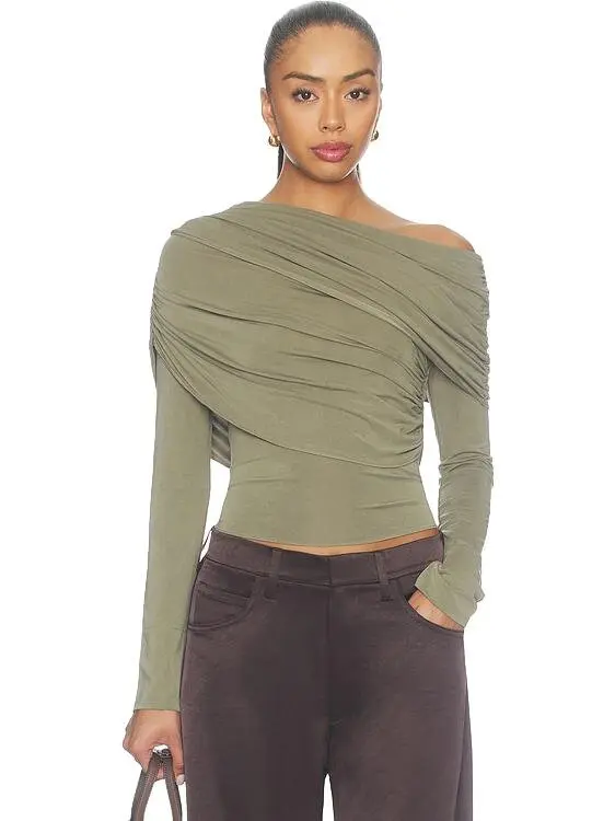 BENNI Otto Long Sleeve Top In . Also - Green