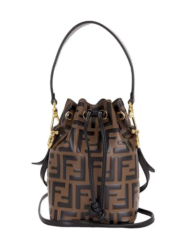 FWRD RENEW Fendi Vitello Liberty F Is Fendi Mini Mon Tresor Bucket Bag - Brown